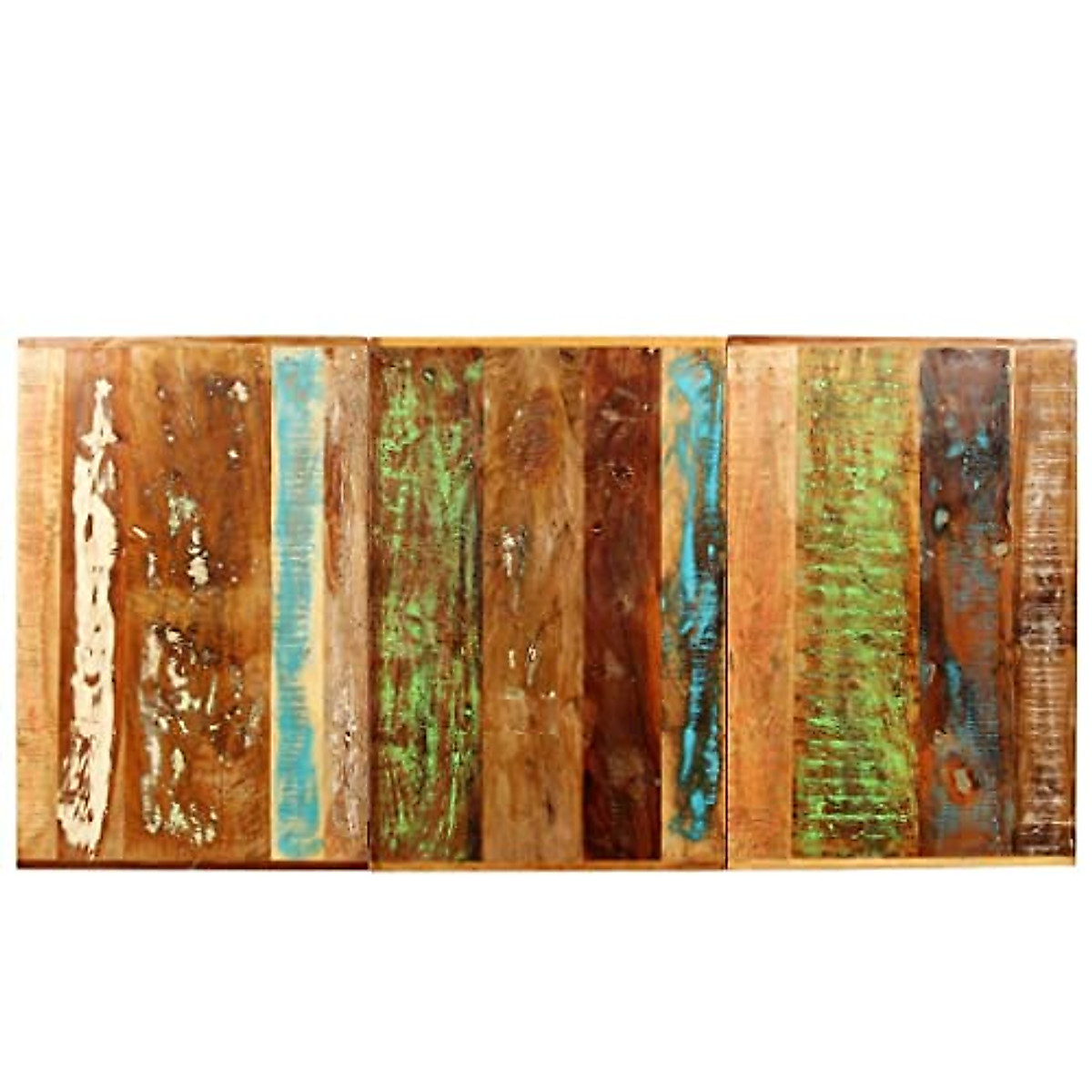 GOLINPEILO Wooden Dining Table with Steel Legs, Industrial-Style Kitchen Table Solid Reclaimed Wood 70.9" x 35.4" x 30.3" -AA