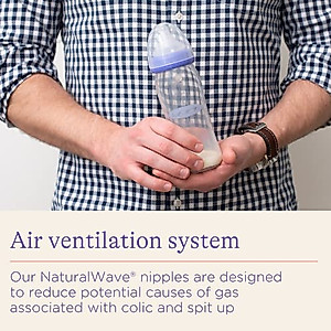 Lansinoh Glass Baby Bottles for Breastfeeding Babies, Includes 4 Medium Flow Nipples (Size 3M), 8 Ounce (Pack of 4)