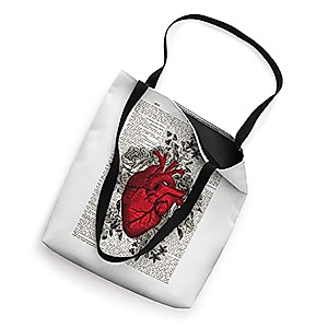 Red Anatomical Flowers rose Heart Design nurse clinic Tote Bag