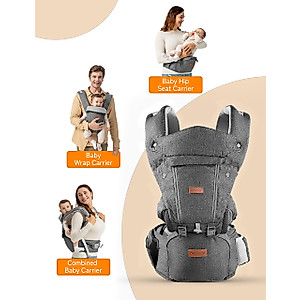 besrey Baby Carrier with Hip Seat Newborn to Toddler, 7-45lb, Summer Mesh Infant Carrier, Baby Body Holder Chest with Back Support, Front Facing Men Kangaroo Holder