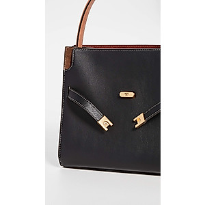 Tory Burch Women's Small Lee Radziwill Double Bag, Black, One Size