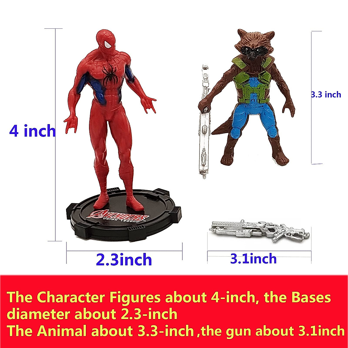 4inch Superhero Figure Set-10pcs Super Hero Adventures Ultimate Toddler Toys Small Action Figurines Cake Decoration Kids Gifts Collectible Figures (Exclusive Amazon)