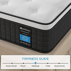 Full Size Mattress,10 Inch Hybrid Full Mattress in a Box with Memory Foam & Individual Pocket Spring for Motion Isolation, Edge Support, Soft and Comfortable, Pressure Relief, Medium Firm CertiPUR-US