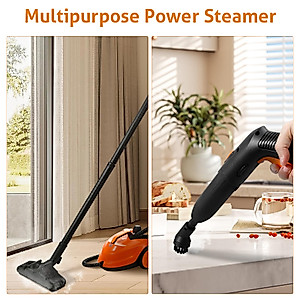 WICHEMI 1800W Steam Cleaner for Cleaning, Handheld Steamer High Pressure Steam Machine + 1800W Multipurpose High-Temp Floor Steam Mop Steam Cleaning Machine for Home Use Car Detailing