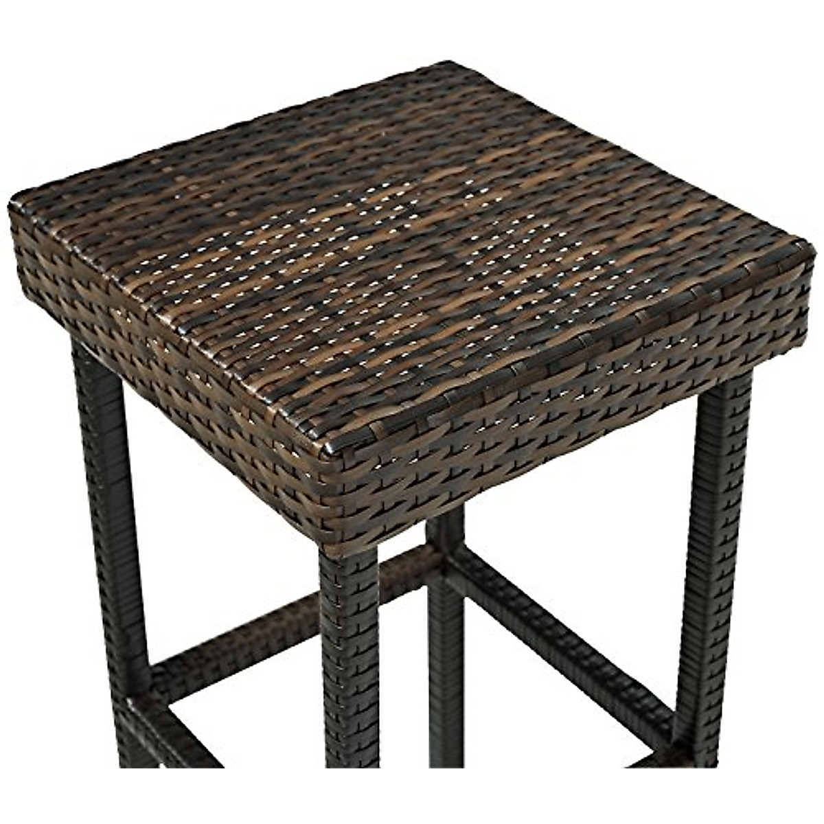 Crosley Furniture Palm Harbor 3-Piece Wicker Outdoor Bar Set with Two Stools for Backyard, Patio, Deck, Balcony, Brown