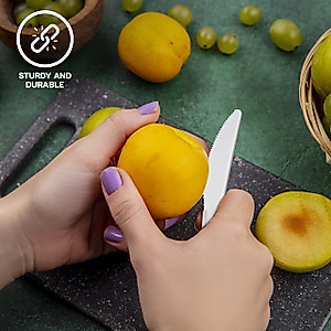 R-kay Plastic Knives 600 Pack - Medium Weight Plastic Silverware - Disposable Knives For All Gatherings - Premium White Plastic Knifes Disposable Cutlery - Bulk Plastic Utensils For All Gatherings