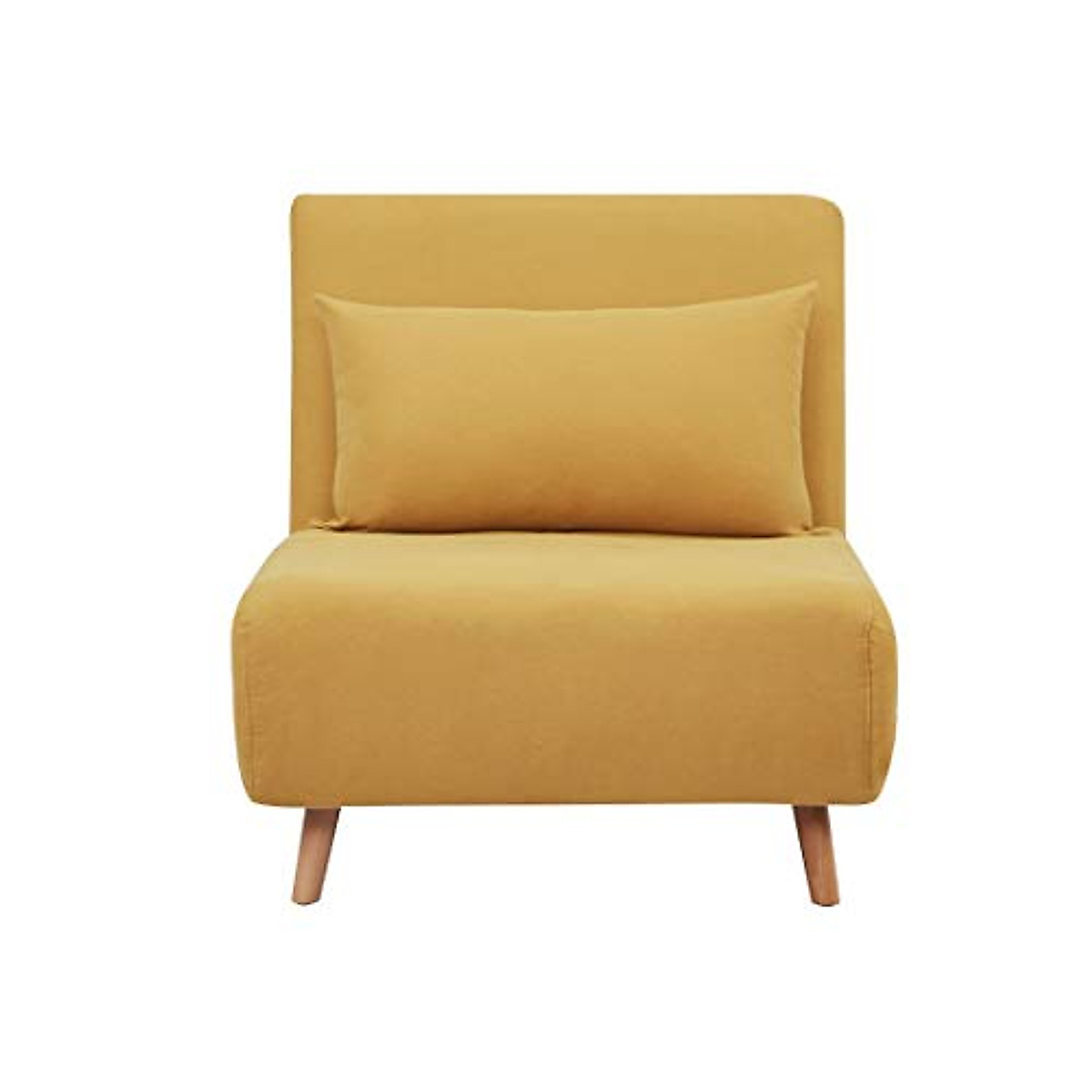 GIA Tri-Fold Convertible Polyester Sofa Bed Chair with Removable Pillow and Legs, Yellow 1 pack