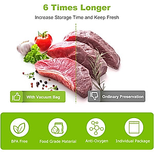 Bonsenkitchen 11” x 150’ Food Vacuum Seal Roll Keeper with Cutter, Vacuum Sealer Bags Rolls for Food Storage, Commercial Grade, BPA Free, Great for Meal Prep and Sous Vide Cooking