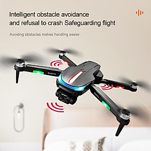 Asiasioc Dual 4K Hd FPV Camera Drone Dual Camera Three Side Obstacle Avoidance Brushless 2.4G WiFi Foldable RC Quadcopter FPV Helicopter