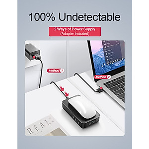 【Screen Display & Interval Timer】ENUSUNG Nice Mouse Mover, Undetectable Mechanical Mouse Jiggler, With ON/OFF Switch and Adjustable Timer(between 5-60s), Silent Automatic Mouse Shaker, Keeps PC Active
