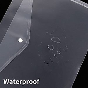 EOOUT 30pcs Plastic Envelopes, Clear Reusable Poly Envelope Waterproof File Folder with Snap Button, US Letter, A4 Size, for School Office Supplies