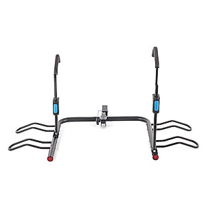 Rockland Steel U Shaped Hitch Mounted Bicycle Rack Travel Carrier with Receiver Adapter and Shock Absorption for Trucks, SUVs, and RVs, Holds 2 Bikes