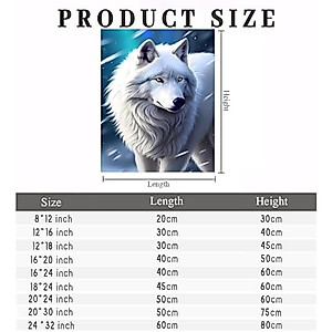 Eleploi Snow Falls White Wolf Diamond Painting Kits DIY 5D Crystal Full Round Diamond Painting, Handmade Art for Living Room Home Wall Decor Birthday Gift 12x16 Inch