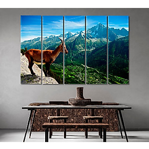 Mountain Goat Looks at Landscape Canvas Print 5 Panels / 36x24 inches