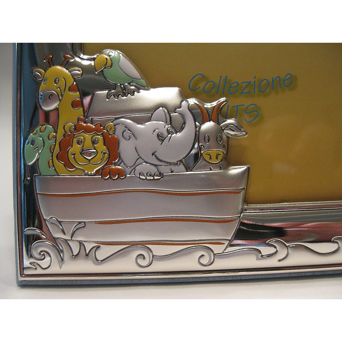 STERLING SILVER Picture Frame THE ARK (3.5" x 5)". Made in Italy (BLUE BACK)