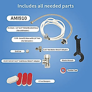 Elcare Bidet AMI910- Hot and Cold Water Bidet Attachment for Toilet - Self Cleaning Dual Nozzles(Frontal & Rear Wash) - Non-Electric Mechanical Bidet Toilet Attachment