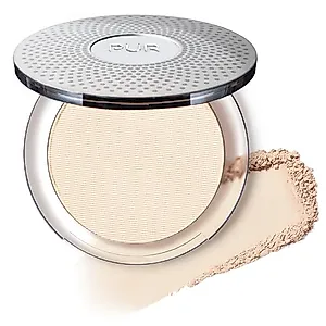 PUR Beauty 4-in-1 Pressed Mineral Makeup Powder Foundation with SPF 15 - Concealer & Finishing Compact Pressed Powder for Face - Buildable Medium to Full Coverage Foundation Powder (Light Porcelain)