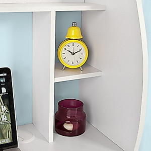 Haotian FWT18-W, White Home Office Table Desk Workstation Computer Desk with Storage Shelves, Trestle Desk