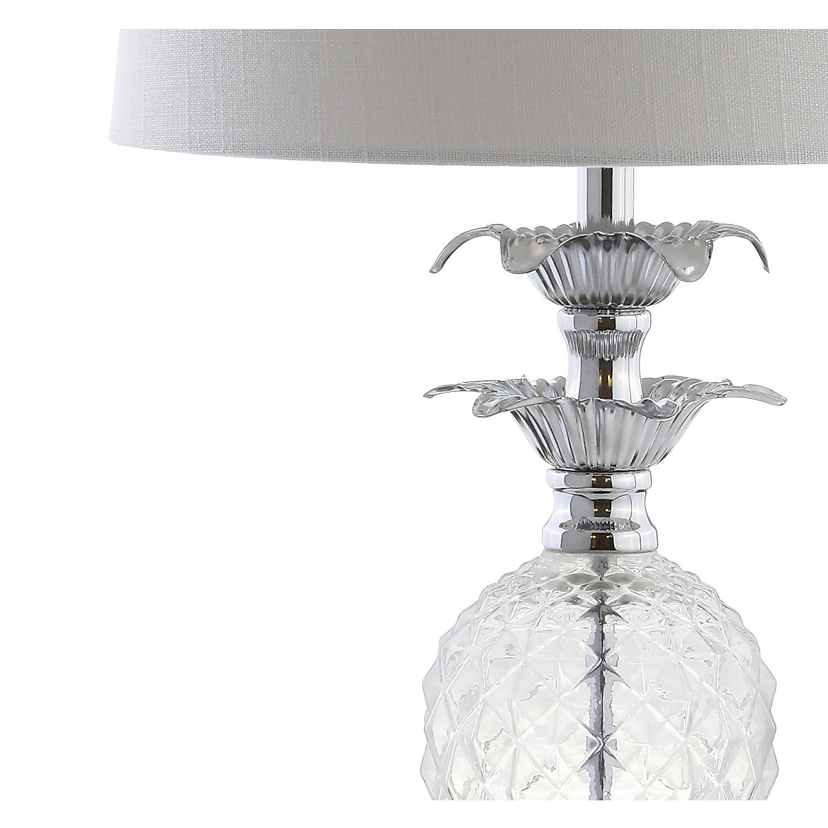 JONATHAN Y JYL1078A Jane 24" Glass LED Table Lamp Traditional Transitional Bedside Desk Nightstand Lamp for Bedroom Living Room Office College Bookcase LED Bulb Included, Clear/Chrome