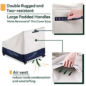 Time Forest 2 Pack Outdoor Chair Covers 100% Waterproof Patio Furniture Covers,Heavy Duty Patio Chair Covers for outdoor furniture,Lawn Outdoor Furniture Cover Waterproof,Fog/Navy 34Wx39Dx34H Inch