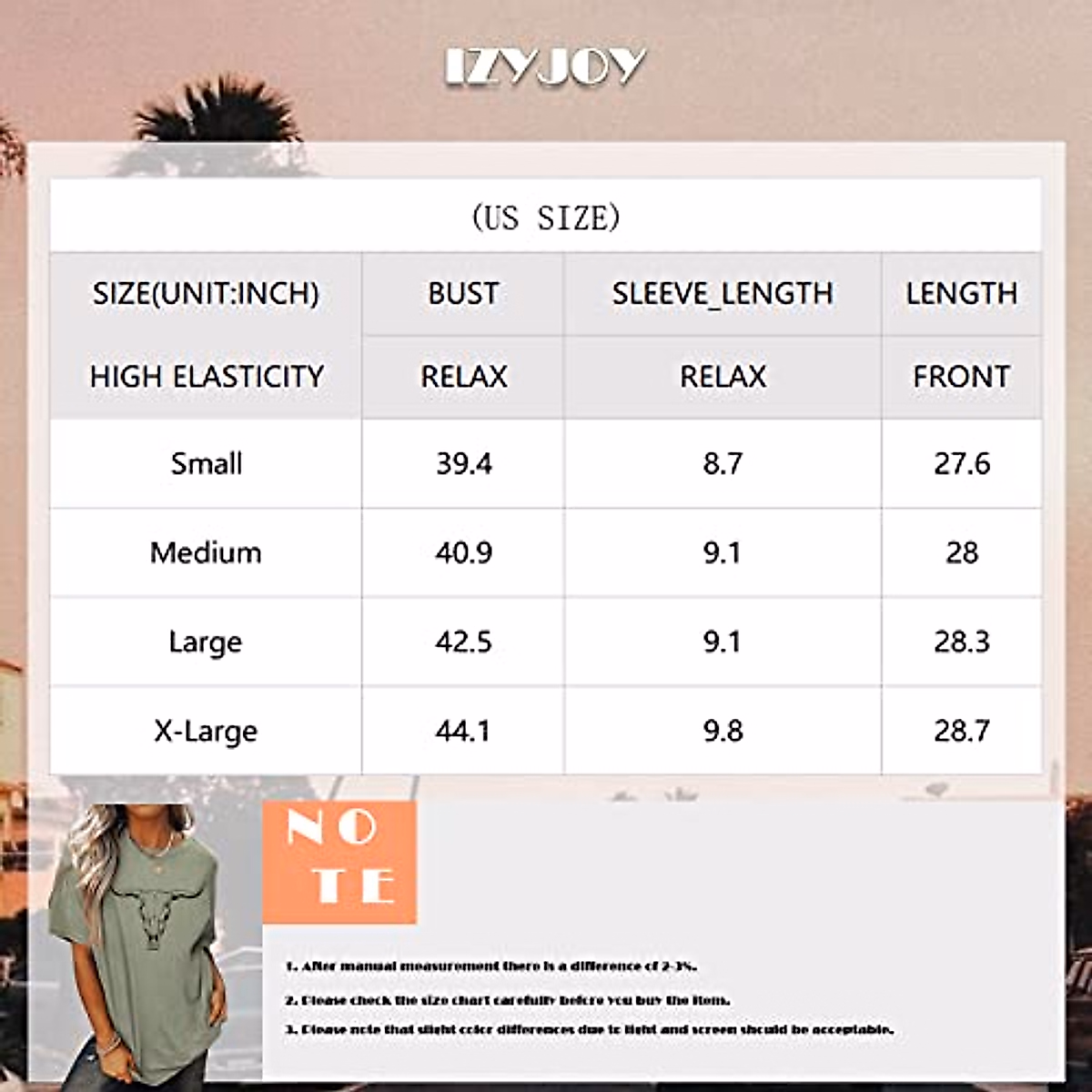 IZYJOY Women's Boho Cow Skull T-Shirt - Vintage Western Rodeo Graphic Tee, Oversized Casual Top (Charcoal Black, Large)