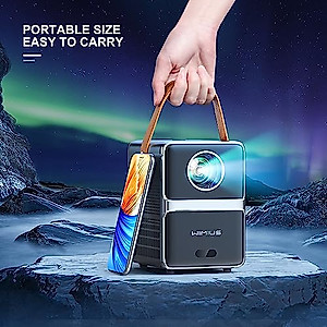 [Electric Focus] Mini Projector with 5GWiFi and Bluetooth, WIMIUS 1080P Outdoor Projector, Portable Movie Projector, 300" Screen, Compatible with iOS/Android/TV Stick/HDMI/PS5