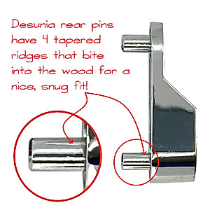 36" Oval Closet Rod with Rear Pin End Supports - Polished Chrome - 2 Sets