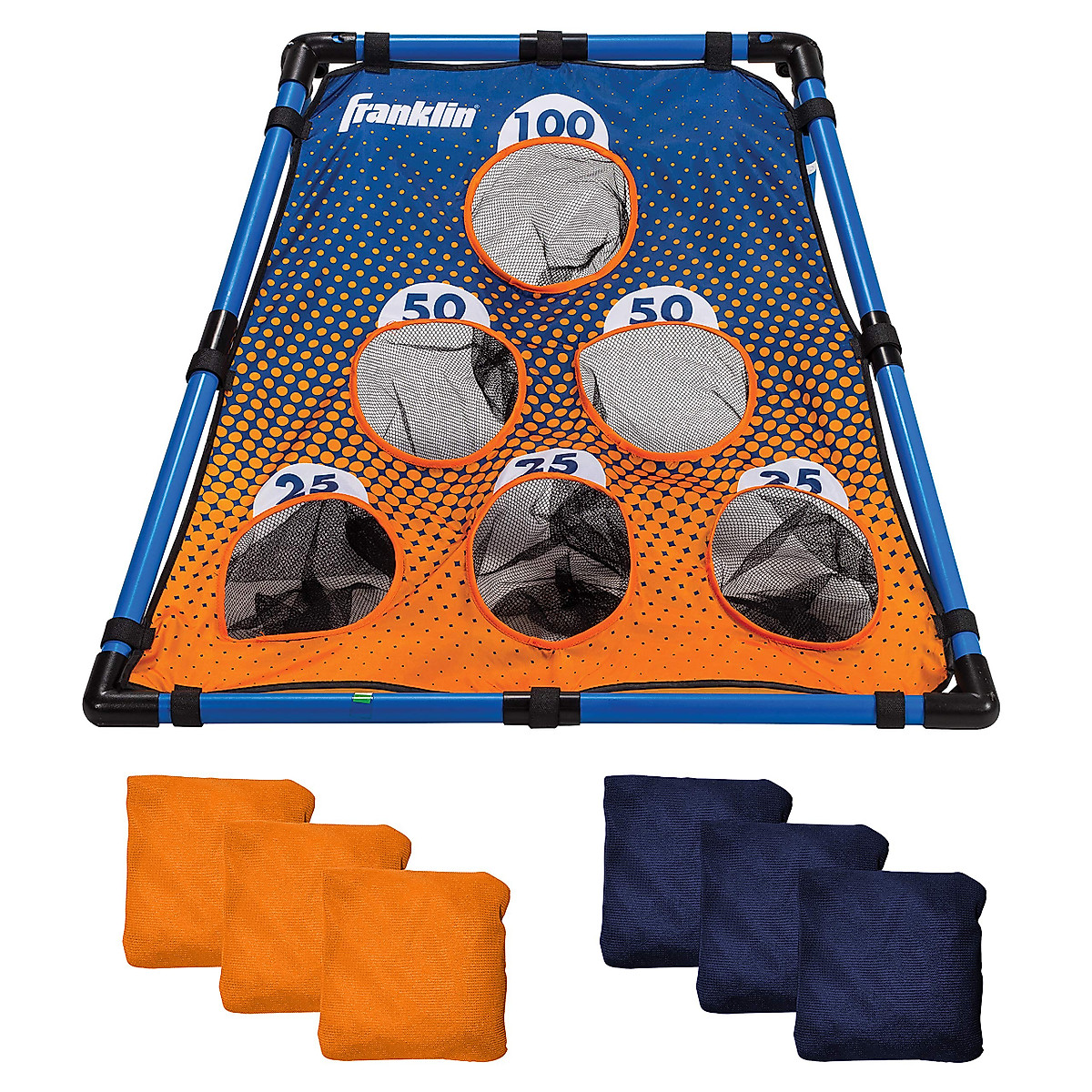 Franklin Sports 6 Hole Bean Bag Toss - Indoor + Outdoor Bean Bag Toss Set with (6) Bags Included - Bean Bag Toss for Kids + Adults