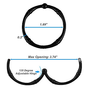 TCMAO Shower Curtain Hooks, Rustproof Decorative Shower Curtain Rings Metal Round Shower Hooks for Bathroom Shower Rod, 12 Pack (Black)