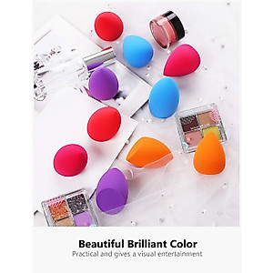 InnoGear Makeup Sponge, 10 Pcs Makeup Sponges Blender Set Beauty Cosmetic Foundation Blending Applicator Puff, Flawless for Liquid Cream Powder (Multi colored)