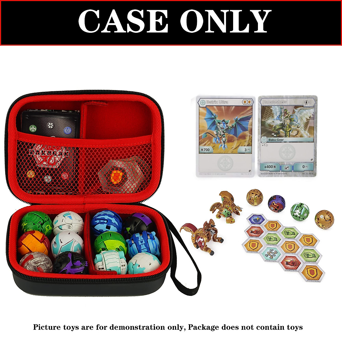 Yosuny Case Compatible with Bakugan Figures, BakuCores & Armored Alliance, Geogan Rising Battle Action Figure & Trading Cards(Case Only)
