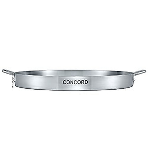 Concord Large Stainless Steel Convexed Comal Coza, 21.25" Mexican Discada (21.25)