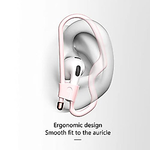 Ear Hooks for AirPods Pro 3/ 2 /1 Earbuds Accessories Anti-Lost Loop Anti-Slip Strap Multi-Dimensional Adjustable for Running Jogging Cycling Gym Silicone (Pink)