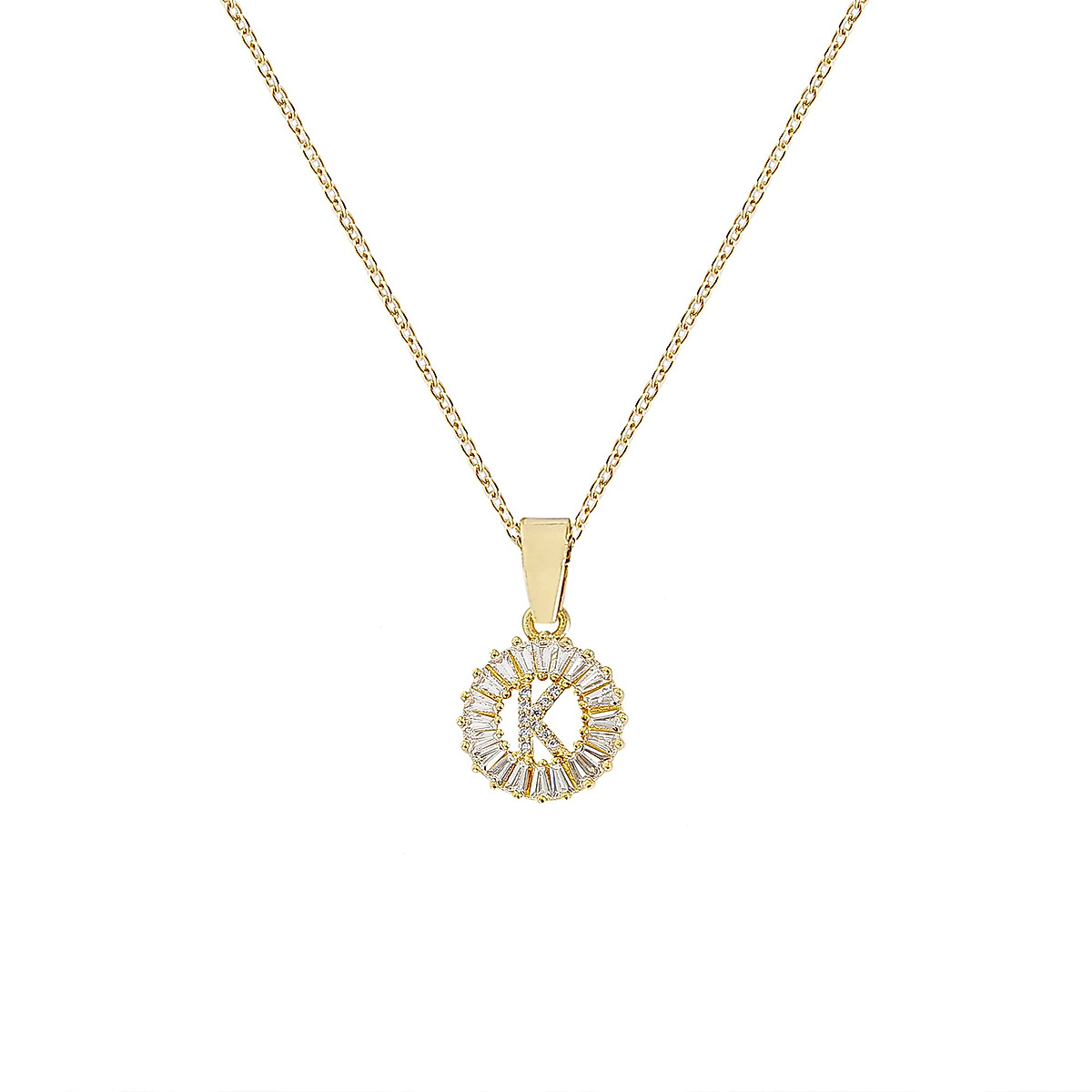 LLIYSOUN Initial Necklaces for Women Initial Jewelry for Women 14K Gold Plated Letter Layered Personalized Round Zirconia Letters Jewelry for Women Valentines Day Gifts Gold K