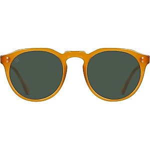 RAEN Ð Remmy Ð Unisex Retro Round Sunglasses UV Protection - Honey/Bottle Green (Size 52 MM)