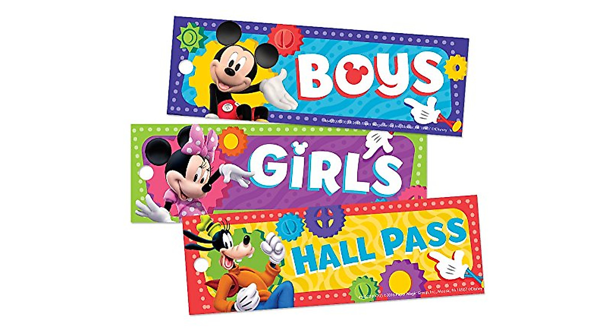 Eureka Mickey Mouse Classroom Hall Passes for Kids