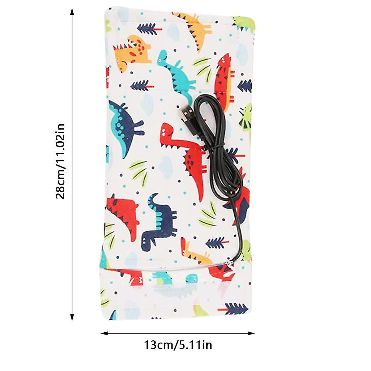 Hilitand Portable Bottle Keep Warm, USB Travel Milk Heat Keeper, Baby Bottle Keep Warmer for Car Tavel, Storage Cover Insulation Thermostat(Dinosaur, 12)