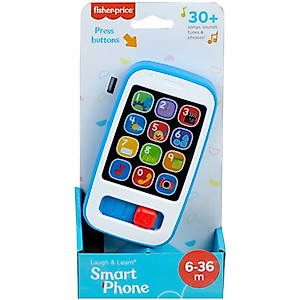 Fisher-Price Laugh & Learn Baby & Toddler Toy Smart Phone with Educational Music & Lights for Ages 6+ Months, Blue