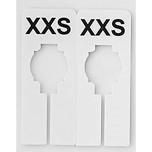 NAHANCO QSDWBKIT4, White Rectangular Clothing Size Dividers with Black Print for XXS-XXL, 1Blank, Kit of 40 (7 Sizes and 1 Blank, 5 of Each)