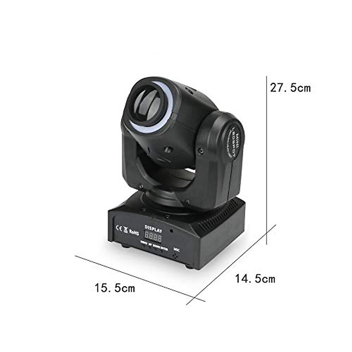 60W Moving Head Lights 6 IN1 DMX-512 16/18 Channels Stage Lighting Sound Activated Spotlight RGBW+Amber+UV for Party KTV Pub Bar Disco Dj Show Wedding Ceremony (60W+LED-2Pack)