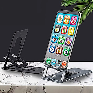 HIMICIZI Adjustable Cell Phone Stand, C2 Aluminum Phone Dock Holder Compatible with iPhone, Samsung Galaxy, Google Pixel，Pad and More, Silver