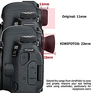 Kiwifotos Long Soft Viewfinder Eyecup Eyepiece for Canon EOS 90D 80D 70D 60D 77D 6D Mark II 5D Mark II Rebel T7 T6 T5 T100 T8i T7i T6s T6i T5i T4i T3i T2i T1i SL3 SL2 SL1 4000D 50D 40D 30D and More