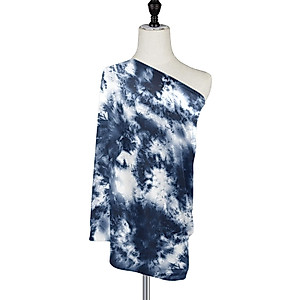 Nursing Cover Breastfeeding Scarf Indian Boho Navy Tie Dye - Baby Car Seat Covers, Stroller Cover, Carseat Canopy (1na8b)