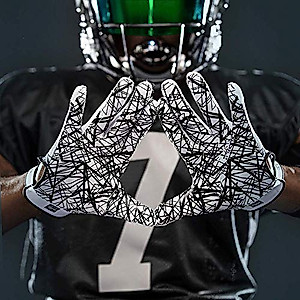 CUTTERS Game Day No Slip Football Gloves, Youth and Adult Sizes, Receiver Glove with High Tack Silicone Grip, Superior Support and Protection for All Ages, Guantes de Football, 1 Pair, Large