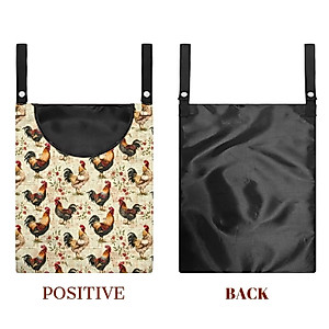 Goronwyfloyd Multi Chicken Clothespin Bag with Hanging Button Clothesline Outdoor Organizer, Clothes Pin Bag for Line, Hanging Laundry Accessory, Pins Storage Bag Organizer