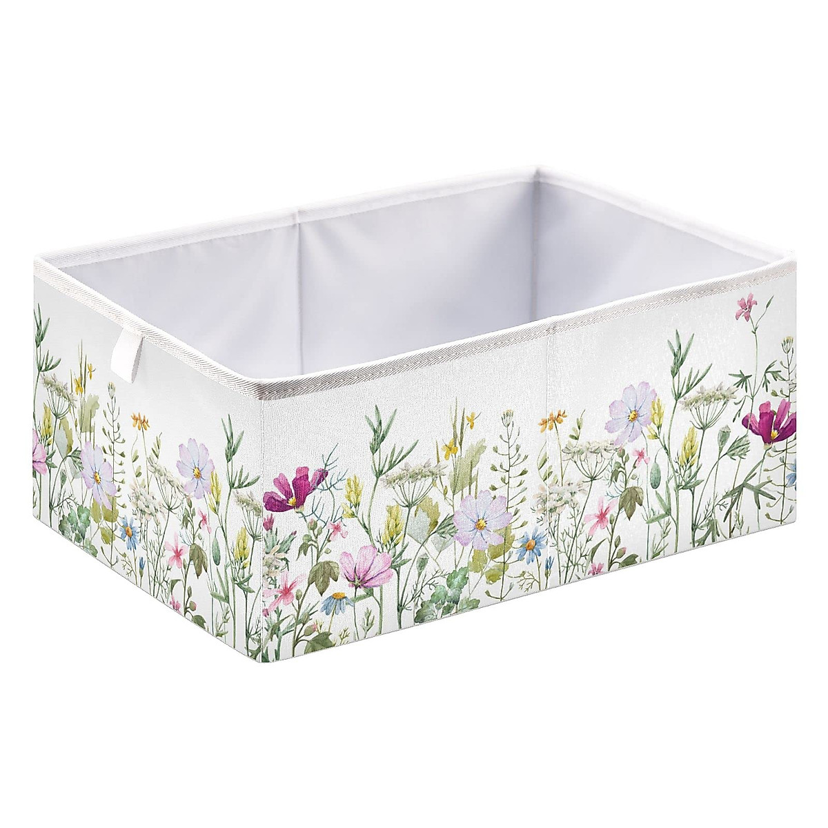 Qilmy Wildflowers Cube Storage Bin Large Foldable Storage Basket Organizer Bins for Home Office