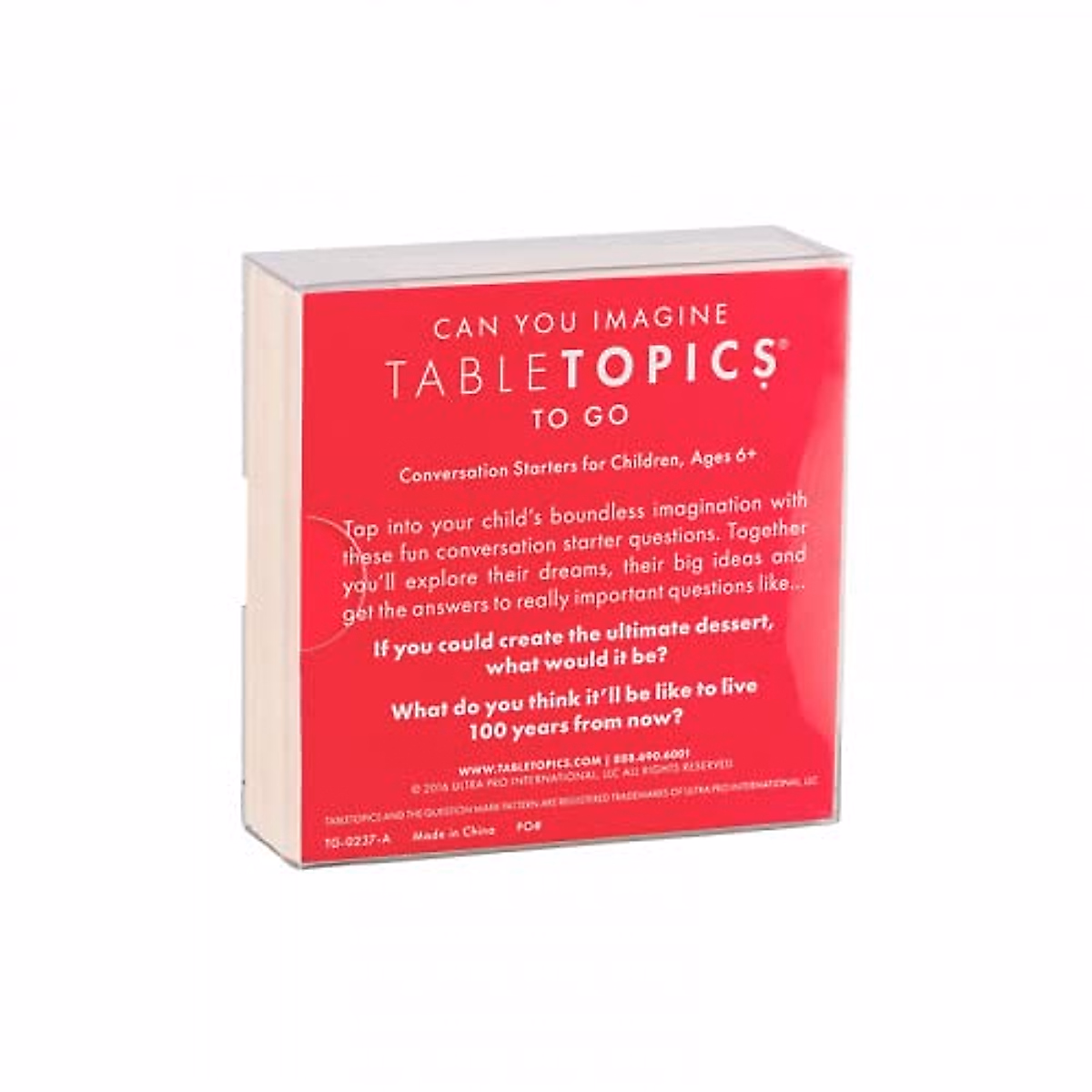 TableTopics Can You Imagine To Go - 40 Conversation Cards for Kids to Share Their Ideas, Fun Game for Quality Family Time, Delightful Stocking Stuffer