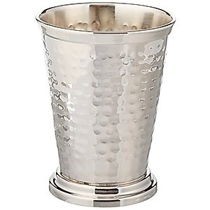 Alchemade 12 Oz Hammered Nickel Derby Cup Without A Handle - Great For Mint Juleps, Other Cocktails, Or Your Other Beverage - Keeps Drinks Cold Longer