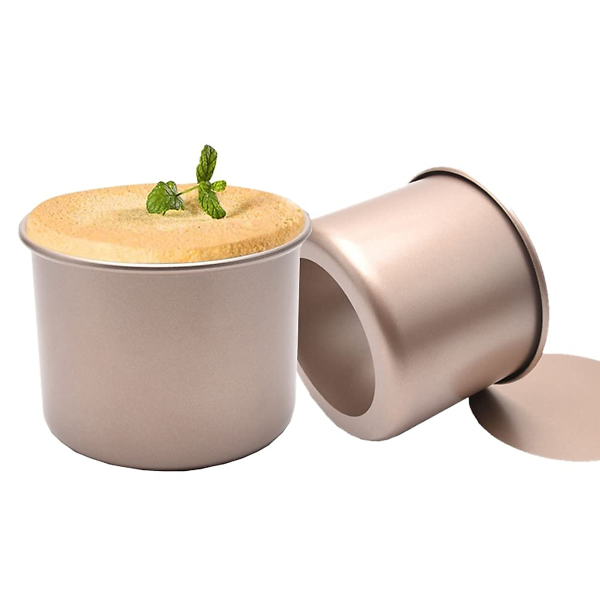 CANDeal 2 Pack 4-Inch Non-Stick Deep Carbon Steel Round Cake Pan With Removable Bottom For Wedding/Birthday/Christmas Cake Baking Round Cake Tin Set With Loose Base