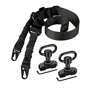 CVLIFE Two-point Sling Adjustable Length, with Anti-Rotation Sling Swivels 2 Pack, Black